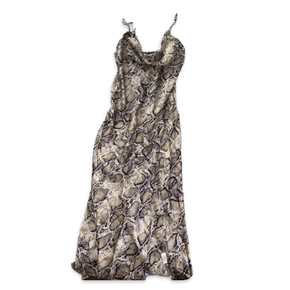 Dresses | Satin Snake Print Midi Dress | Poshmark